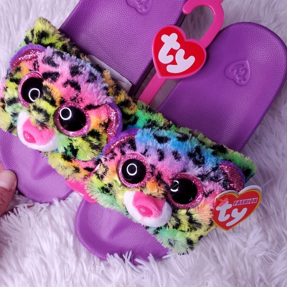 Ty | Shoes | Ty Dotty Plush Slides Girls 3 | Poshmark